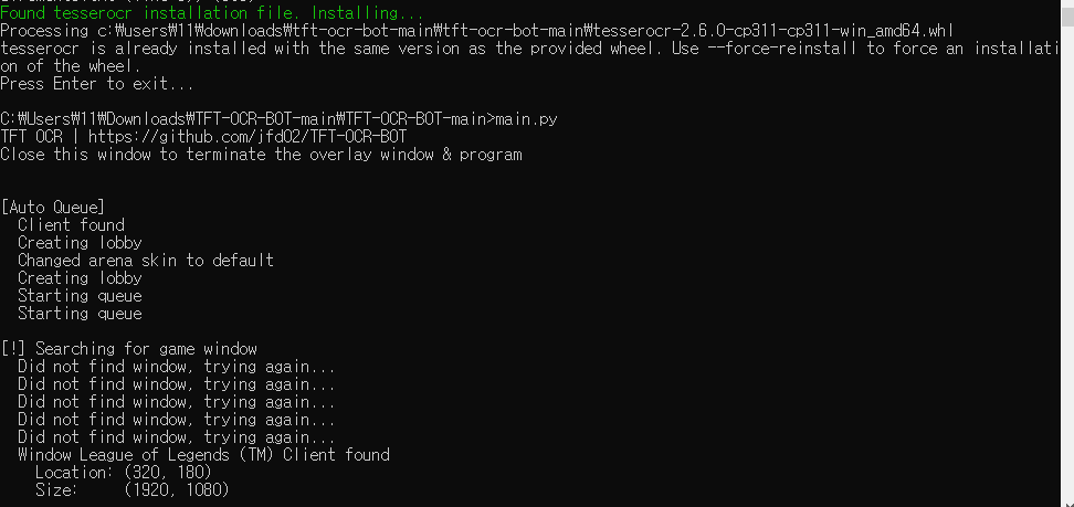 Why do these errors occur? What should I do? · Issue #230 · jfd02/TFT-OCR-BOT · GitHub