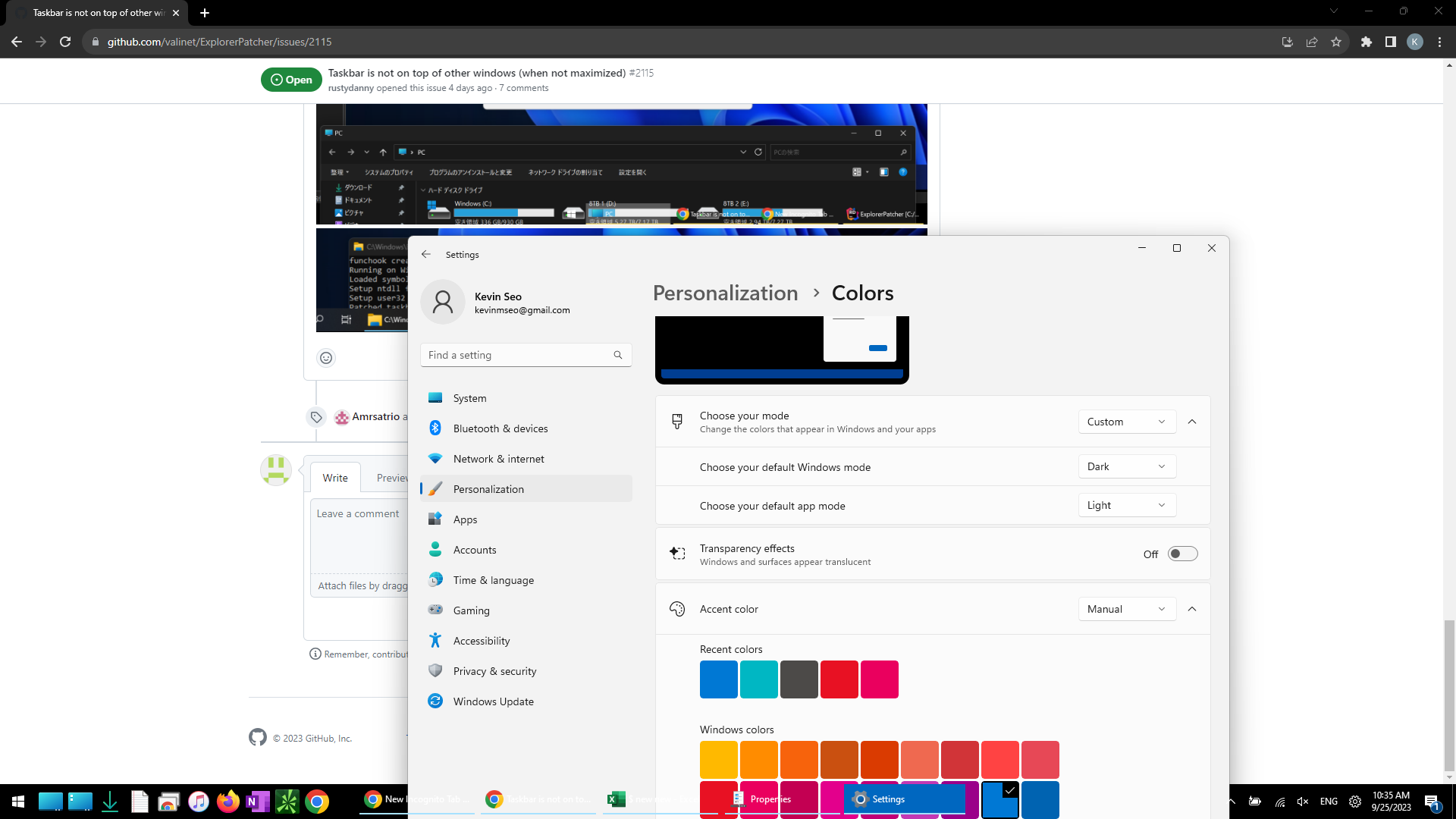 Taskbar is not on top of other windows (when not maximized) · Issue #2115 · valinet ...