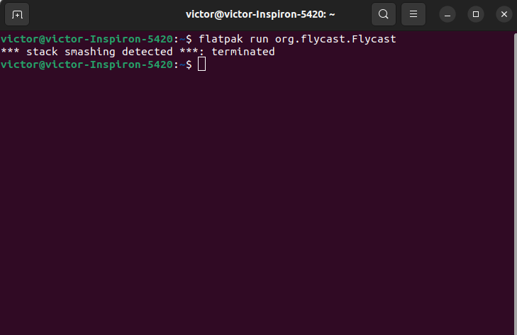 Flatpak Stack Smashing Detected Terminated · Issue 1199 · Flyingheadflycast · Github