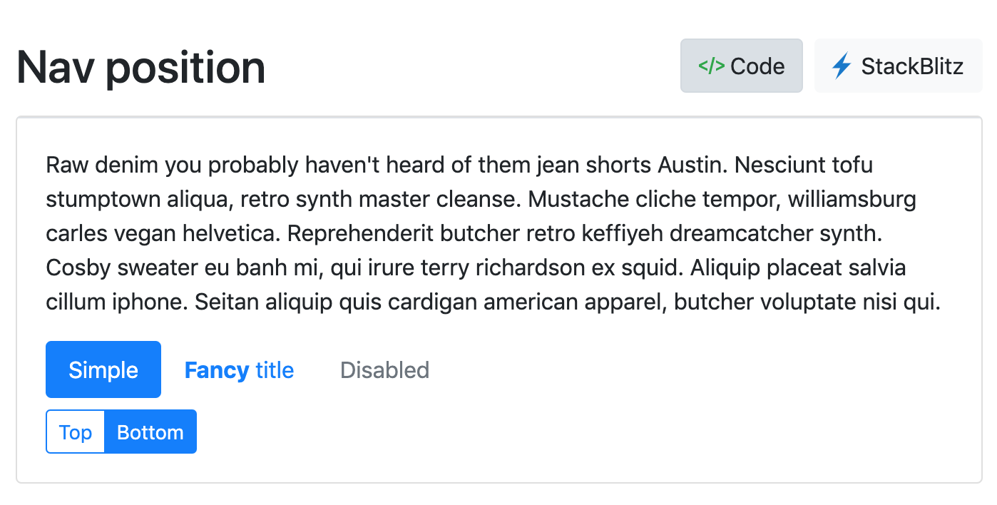 Feature request: Allow tabset header to be placed below the content · Issue #3404 · ng-bootstrap ...