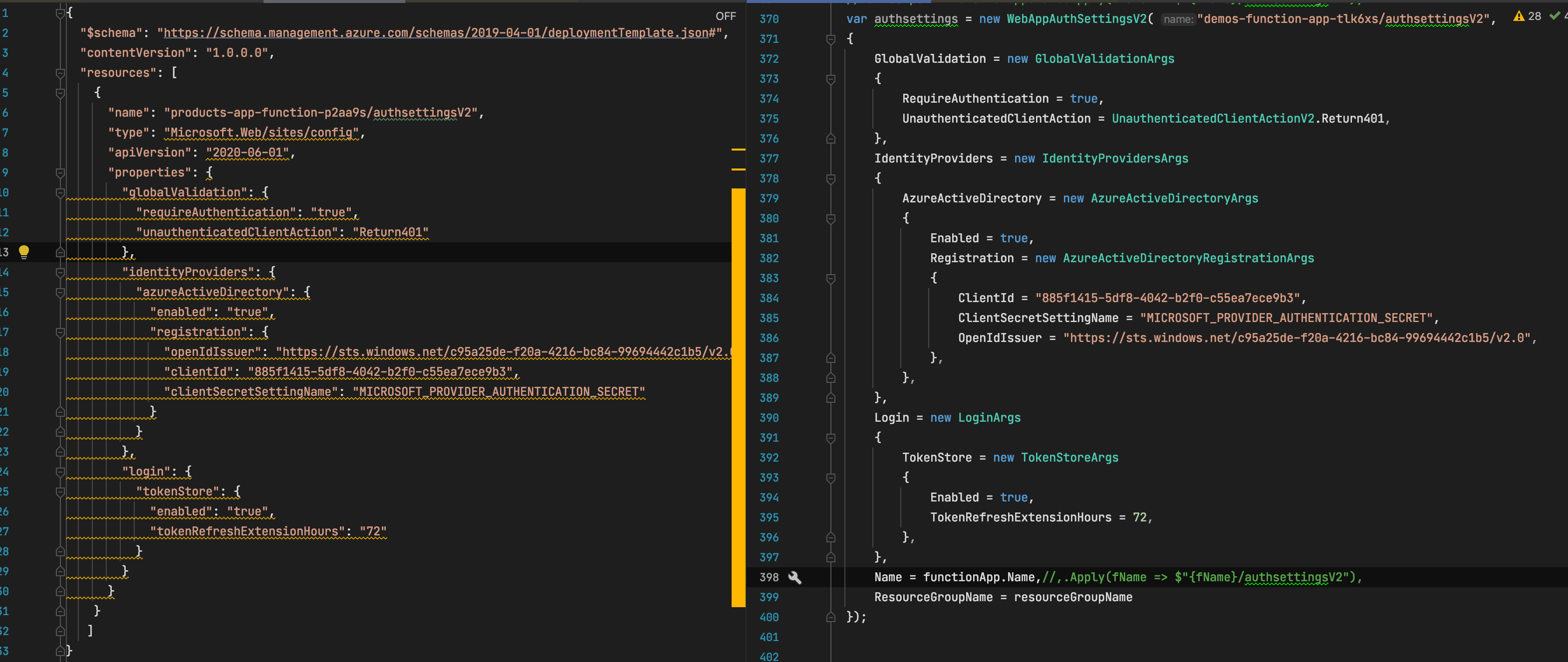WebAppAuthSettingsV2 does not configure web authentication correctly · Issue #773 · pulumi ...