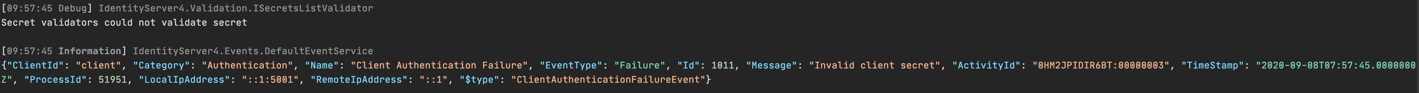 TokenIssuedFailureEvent is not raised for clientid/secret failures on token endpoint · Issue ...