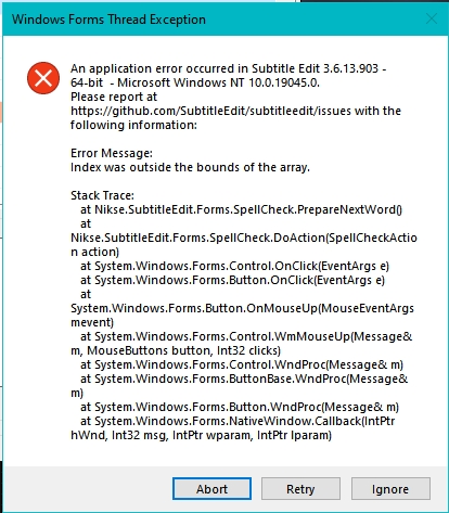 Subtitle Edit error report · Issue #7416 · SubtitleEdit/subtitleedit · GitHub