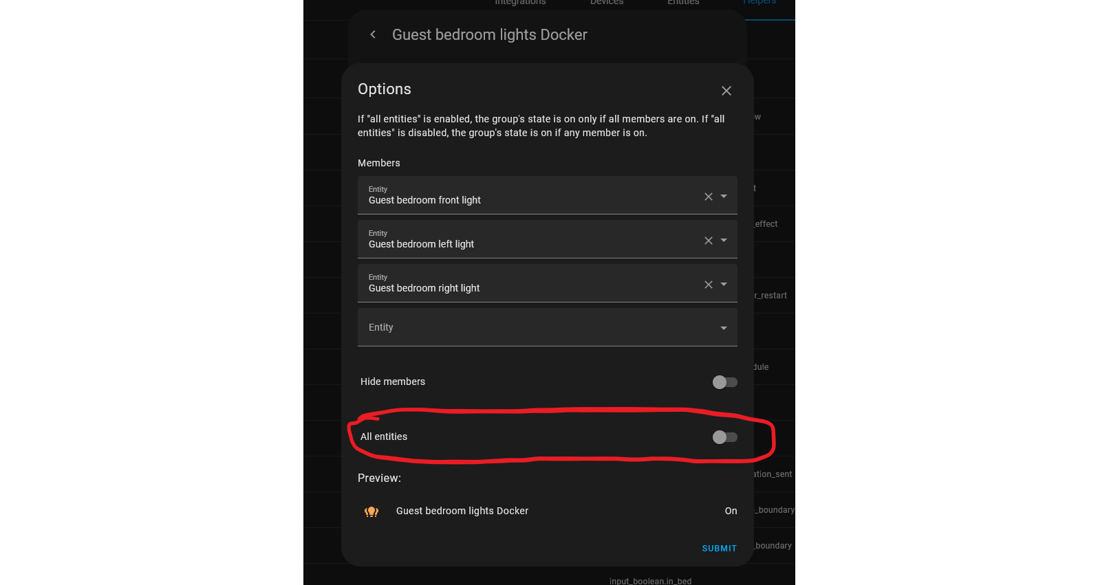 All Entities Option Missing From Home Assistant Os But Present In