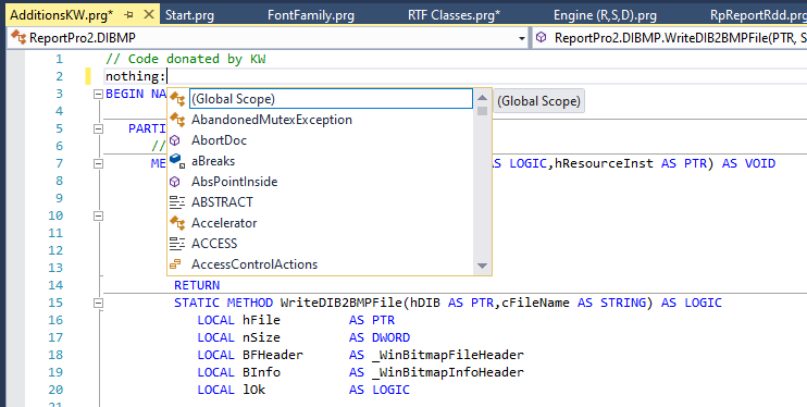 Unknown identifier makes bogus member completion list to show on colon ...