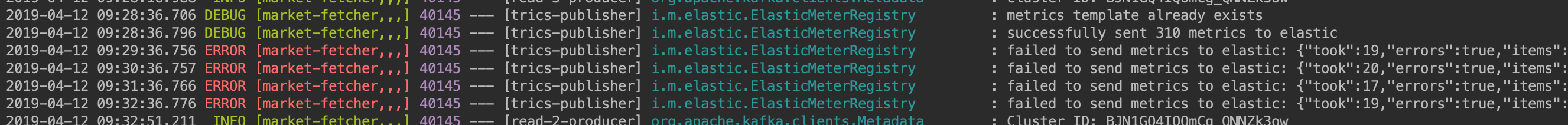 Micrometer logs error message when partial error happens due to Infinity value using ...