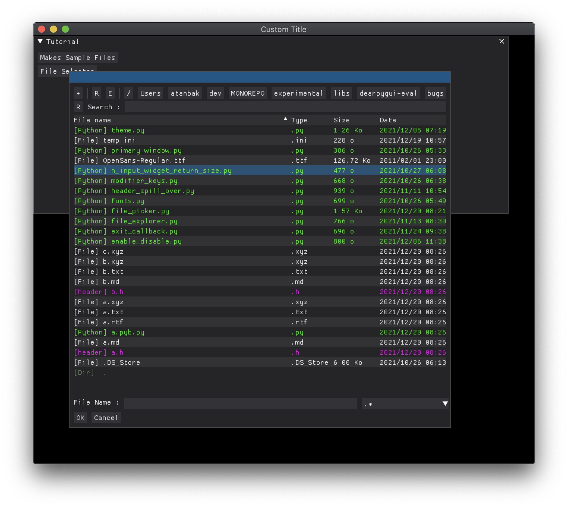 `file_dialog` shows files in reverse alphabetical order by default ...