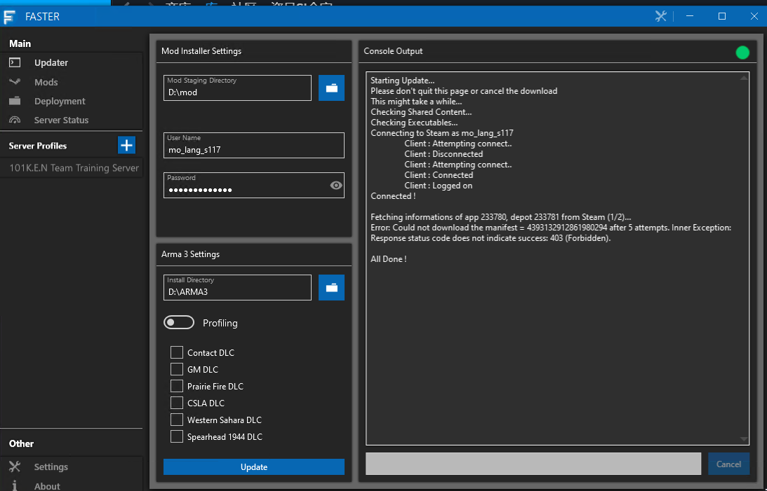 About me being connected and disconnected all the time · Issue #141 · Foxlider/FASTER · GitHub
