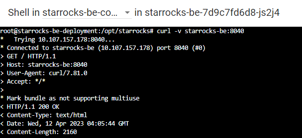 frontend failed to add healthy backend in minikube k8s cluster · Issue #21404 · StarRocks ...
