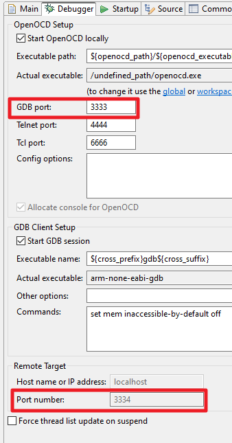 Feature Request Add Option To Connect To A Different Openocd Port · Issue 569 · Eclipse Embed 8402