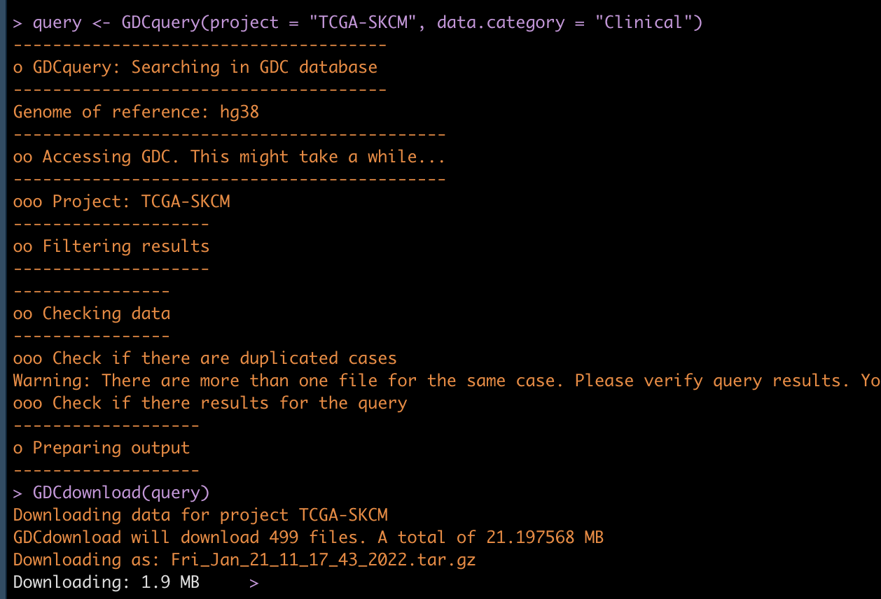 Can Not Download Skcm Clinicaldata · Issue 483 · Bioinformaticsfmrptcgabiolinks · Github