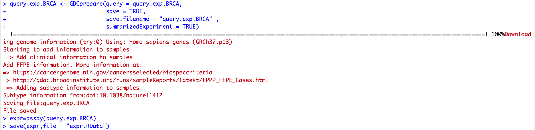 gdc data download · Issue #167 · BioinformaticsFMRP/TCGAbiolinks · GitHub