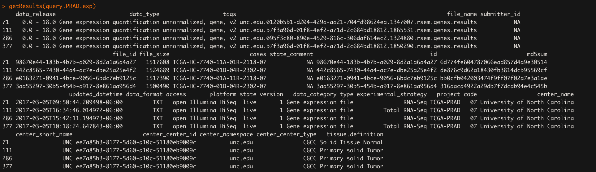 GDCprepare error with duplicated samples · Issue #348 · BioinformaticsFMRP/TCGAbiolinks · GitHub