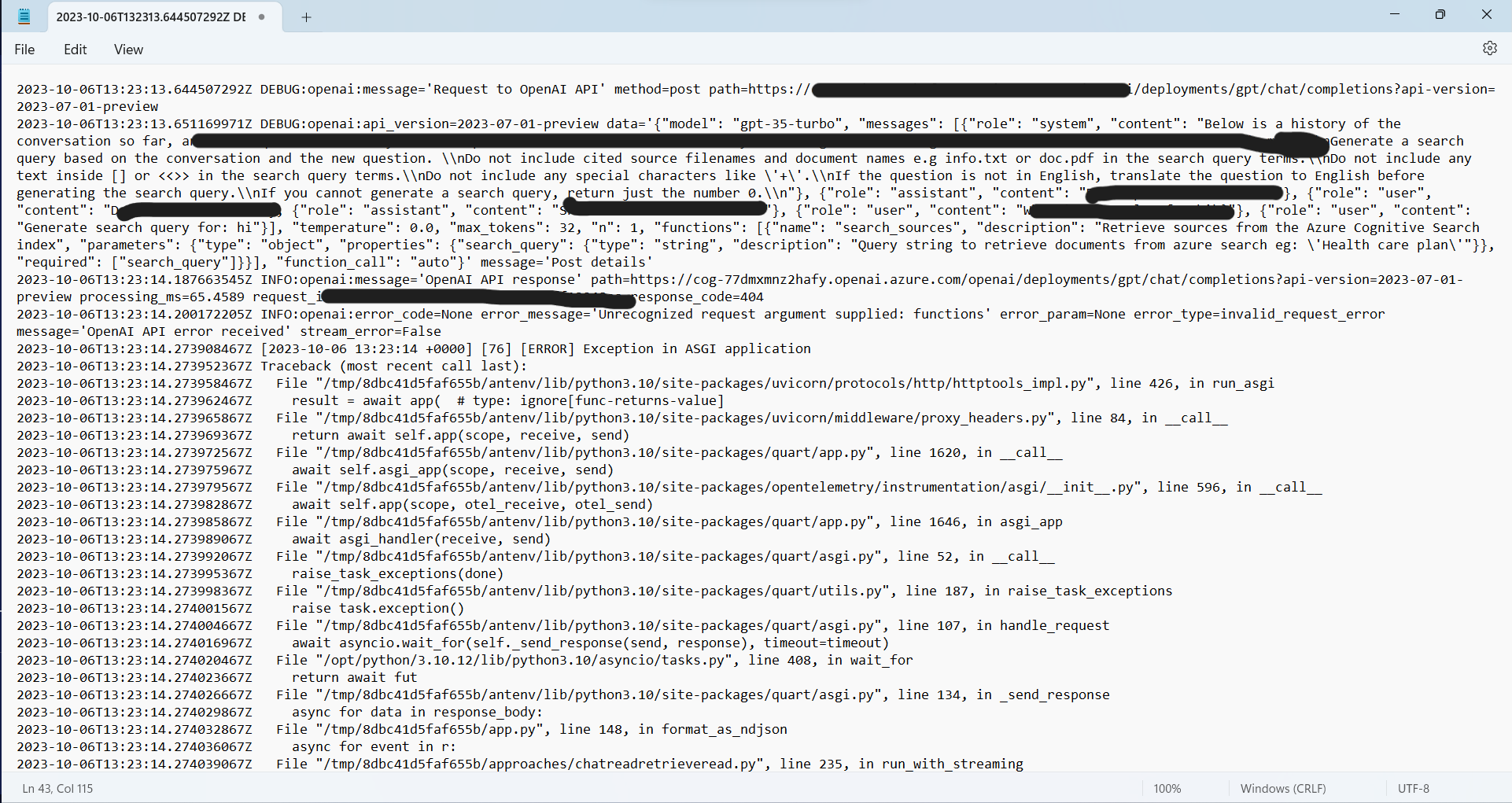Chat requires ChatGPT model version 0613 · Issue #746 · Azure-Samples/azure-search-openai-demo ...