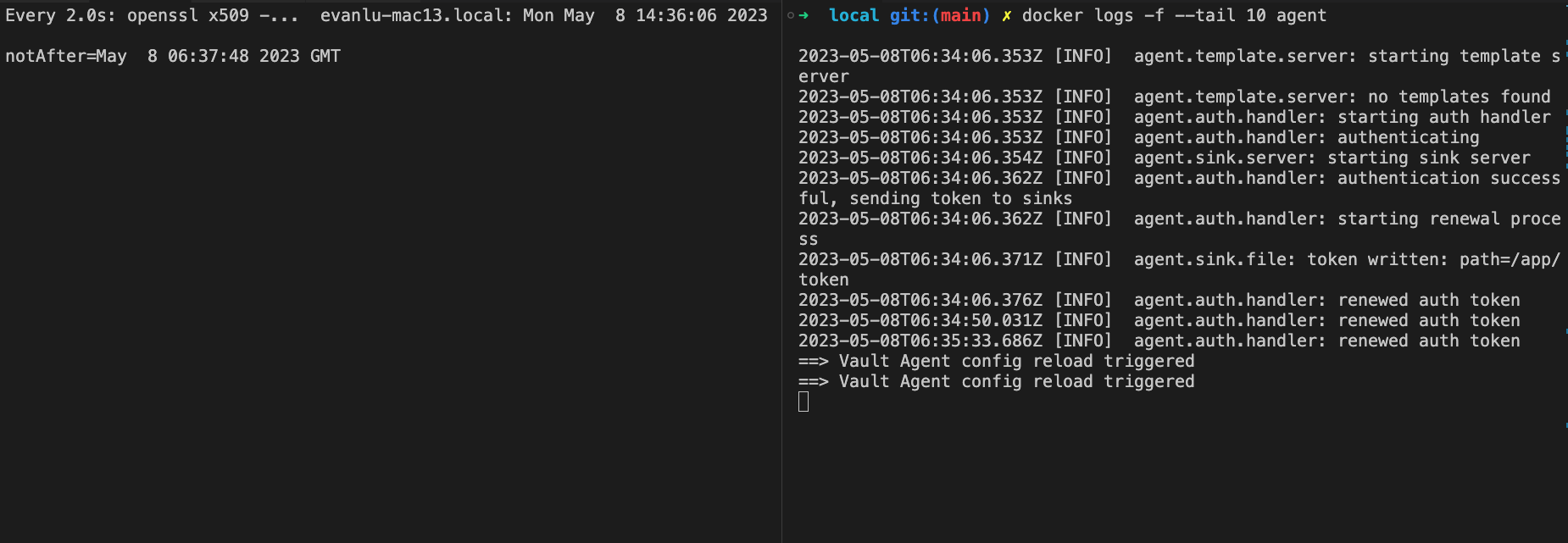 Vault agent didn't reload certificate after signal HUP. · Issue #20538 · hashicorp/vault · GitHub
