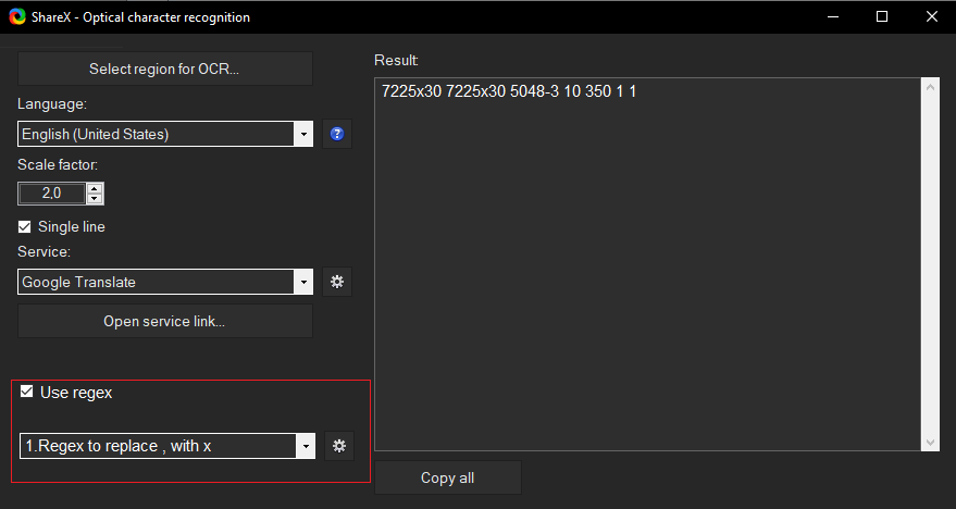 Adding regex to OCR formating window · Issue #7084 · ShareX/ShareX · GitHub