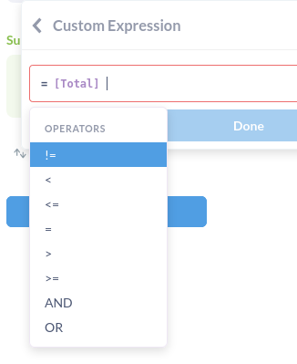 Remove operator suggestions in custom expression editor · Issue #15761 · metabase/metabase · GitHub