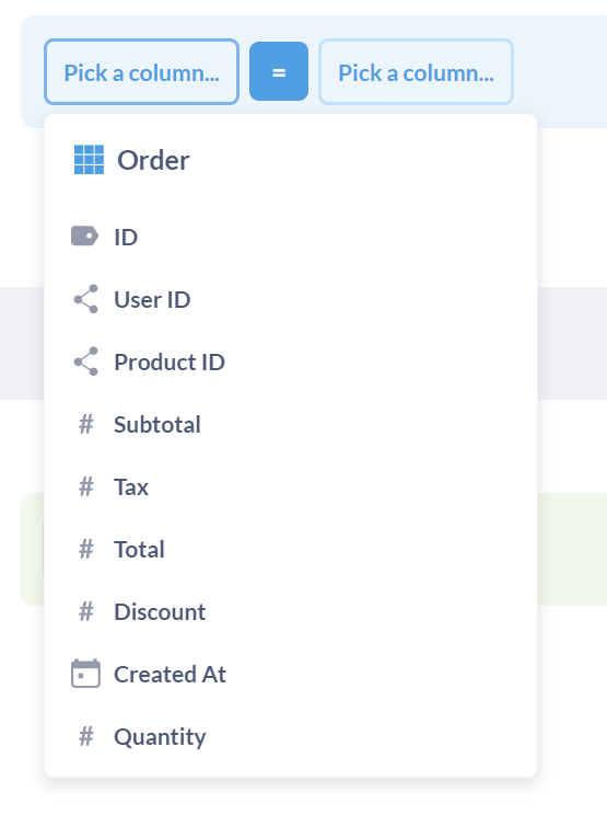 [MLv2] Implement/expose functions for available columns and operators for join conditions ...