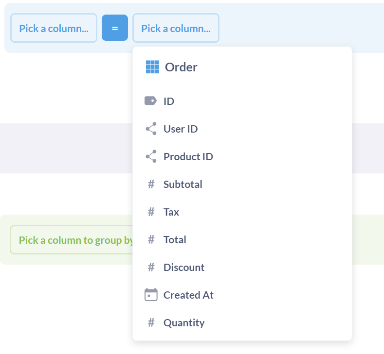 [MLv2] Implement/expose functions for available columns and operators for join conditions ...