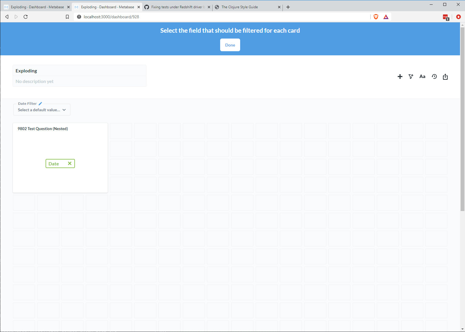 Creating a dashboard with a nested query Card can result in all dashboards being broken until ...