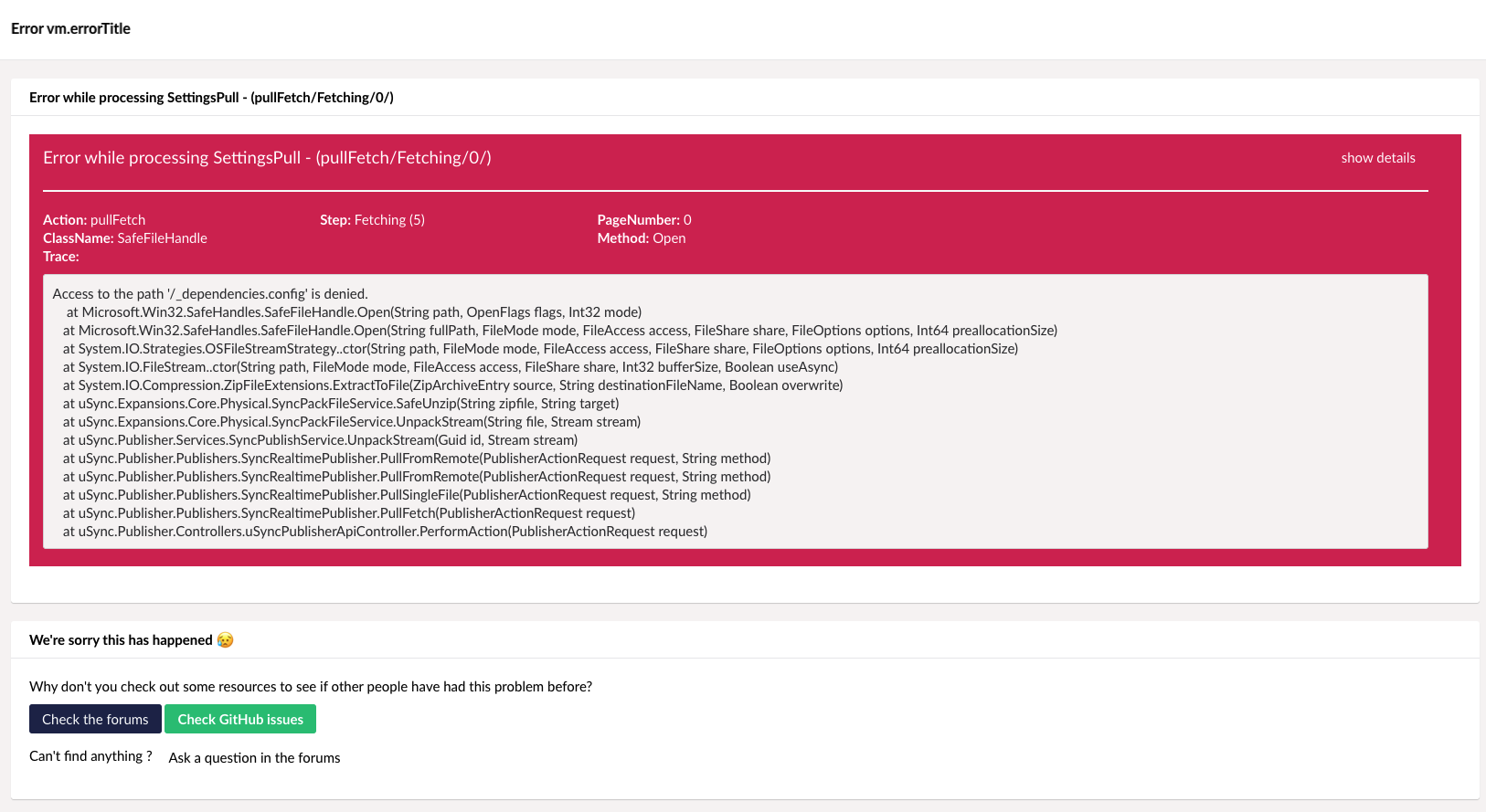 Unable to access _dependencies.config · Issue #320 · KevinJump/uSync · GitHub