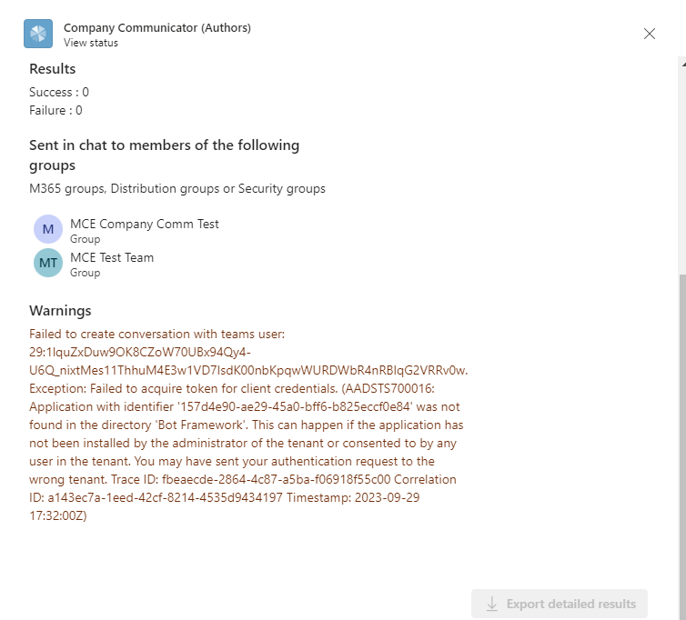 Company Communicator · Issue #1149 · OfficeDev/microsoft-teams-apps-company-communicator · GitHub
