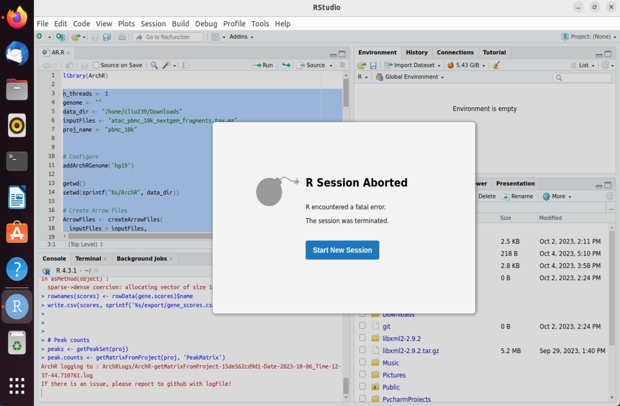 Solved, I am sorry, please delete this issue. · Issue #2034 · GreenleafLab/ArchR · GitHub
