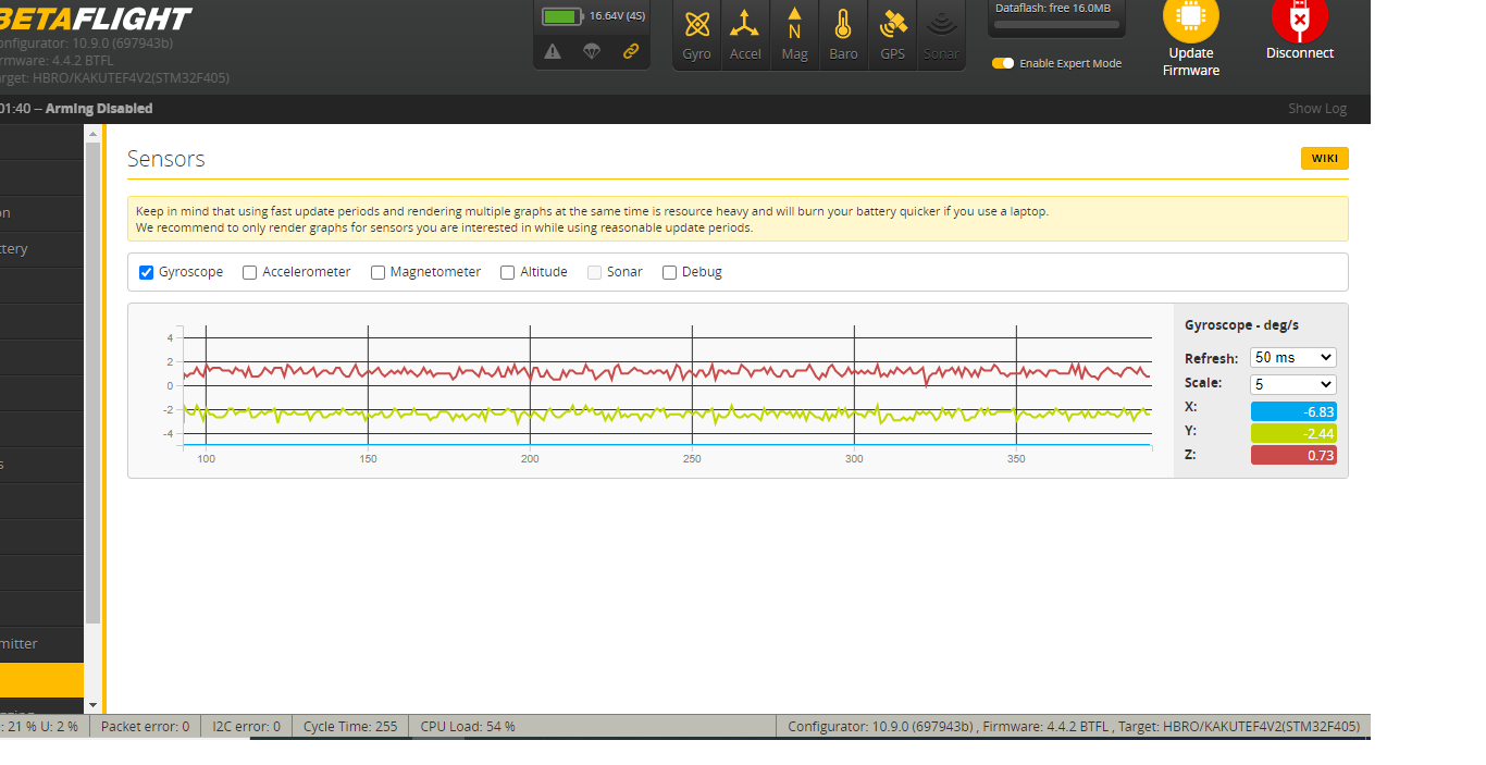Betaflight 4.3-4.4 Gyro oscillation icm20689 KAKUTEF4V2(STM32F405) · Issue #13089 · betaflight ...