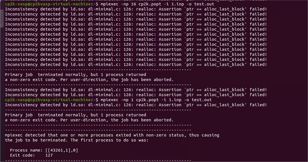 After Completing Cp2k Compilation An Error Occurs When Performing Cp2k Testing · Issue 3117