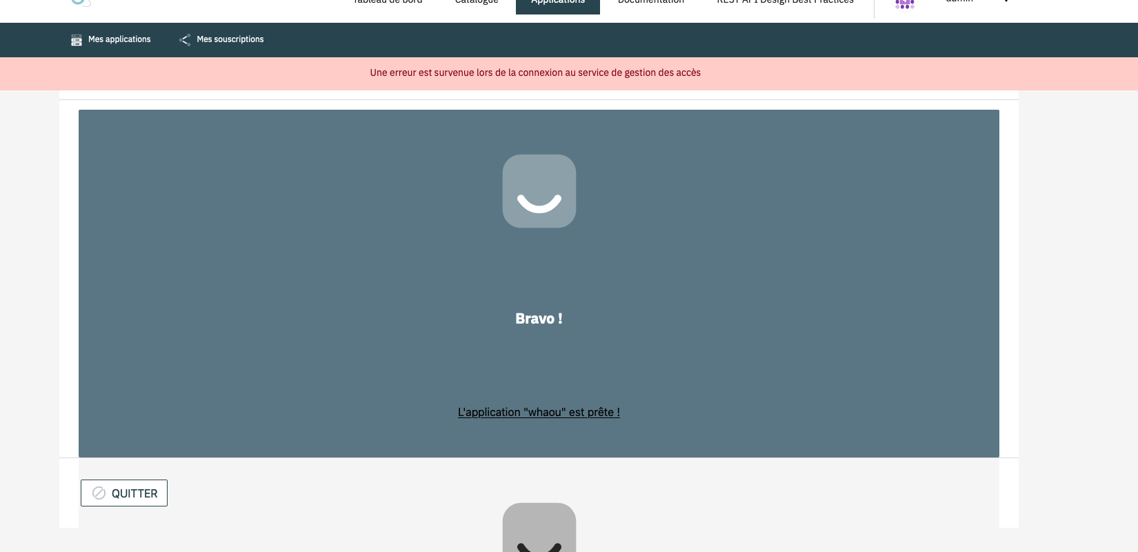 [portal] Error message on application creation & api subscription ...