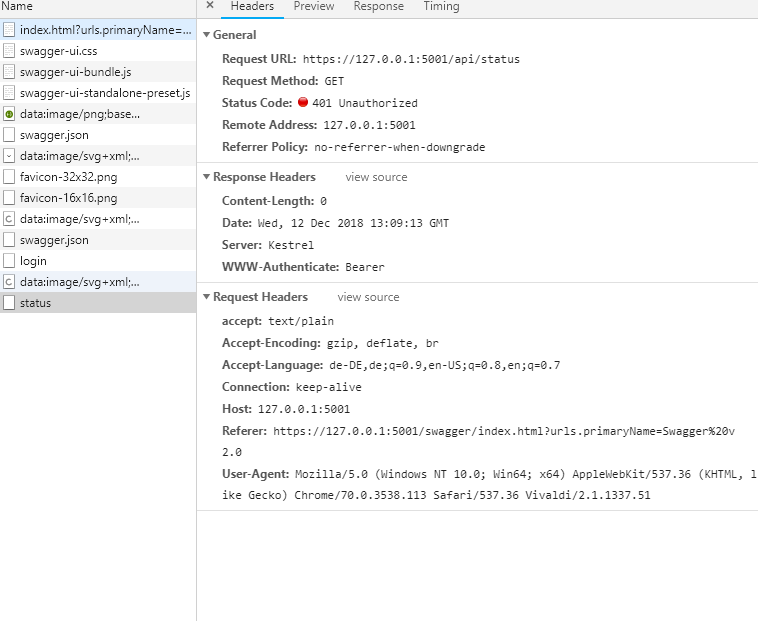 Swagger Ui Does Not Send The Api Key Bearer Token For Authentication · Issue 1819 · Ricosuter 