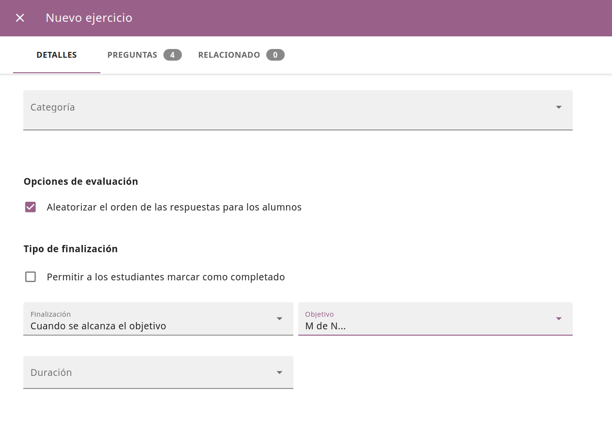 Hotfixes - Issues setting M/N goal completion criteria for new exercises · Issue #3757 ...
