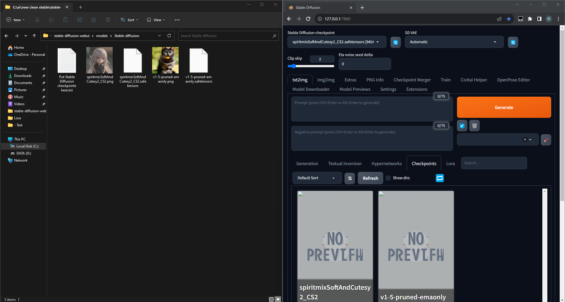[Bug]: Checkpoint previews/thumbnails do not display · Issue #13379 · AUTOMATIC1111/stable ...