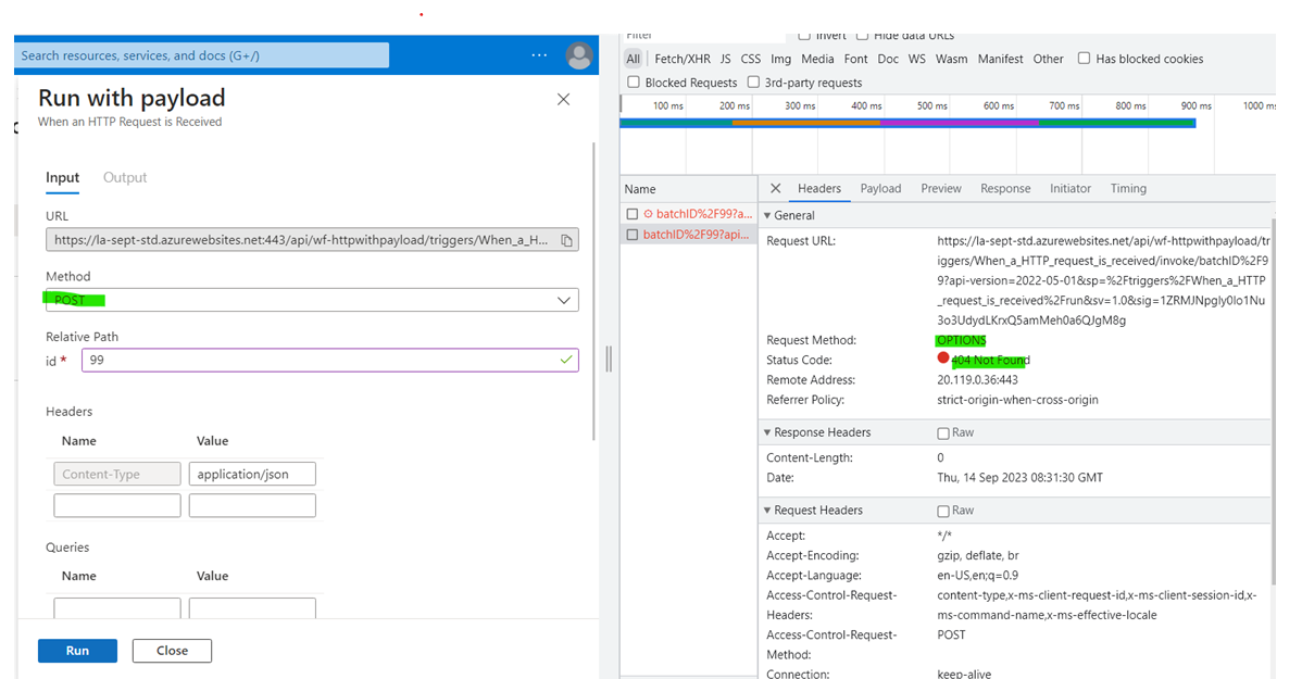 Run with Payload option is not working with additional parameters for request Trigger · Issue ...