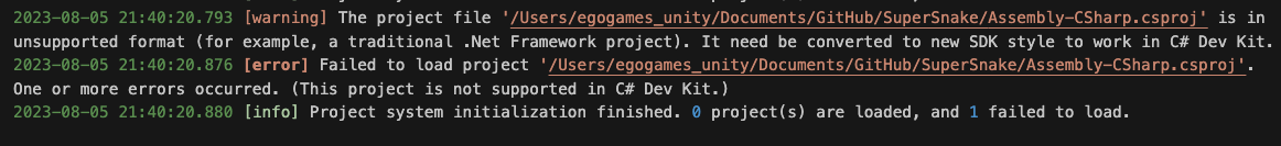 [BUG] Unable to work with existing Unity project. · Issue #335 · microsoft/vscode-dotnettools ...