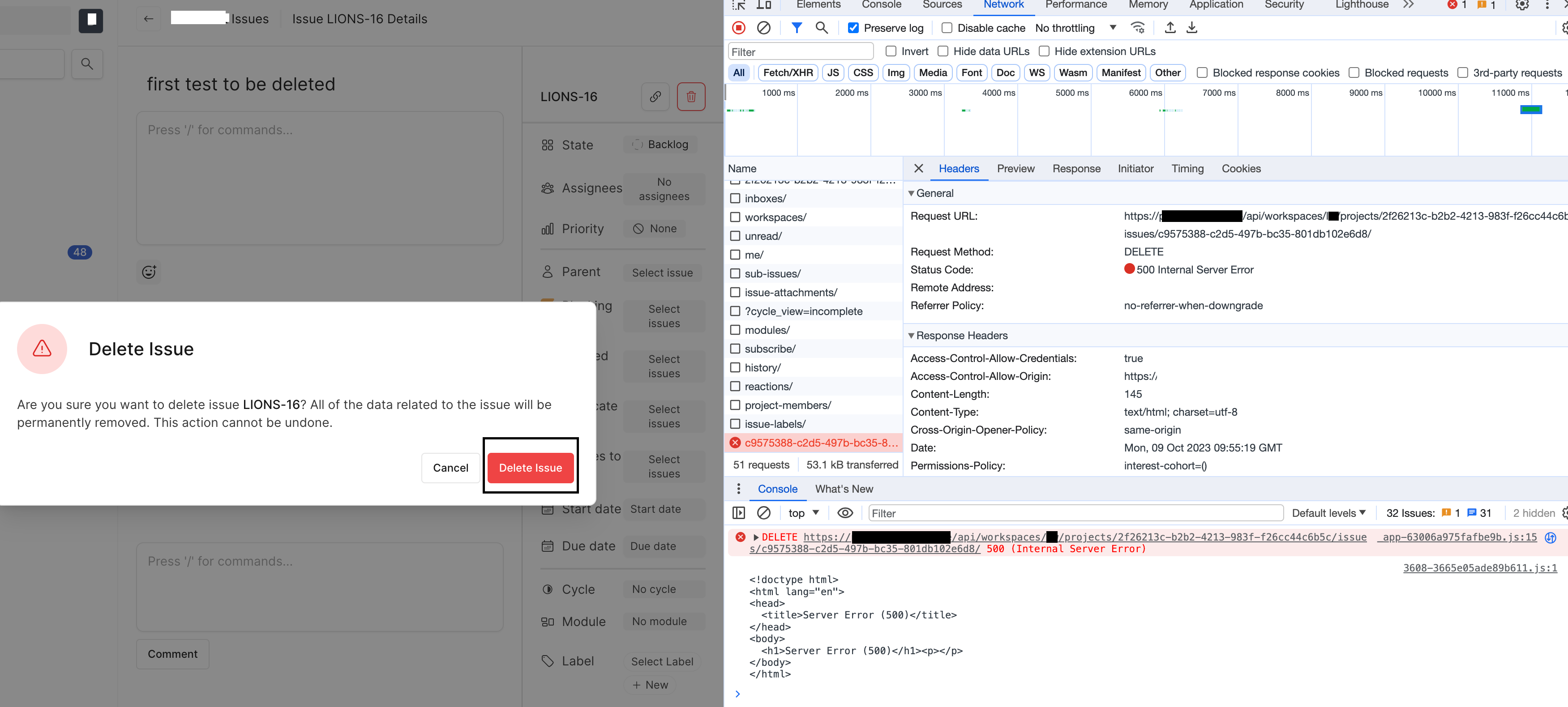 [bug]: can't delete new created issues · Issue #2401 · makeplane/plane · GitHub