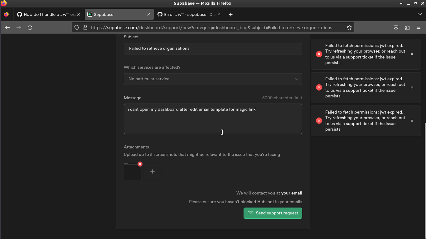 I Got Bug Dashboard Error Jwt Please Help Me · Issue 18423 · Supabasesupabase · Github