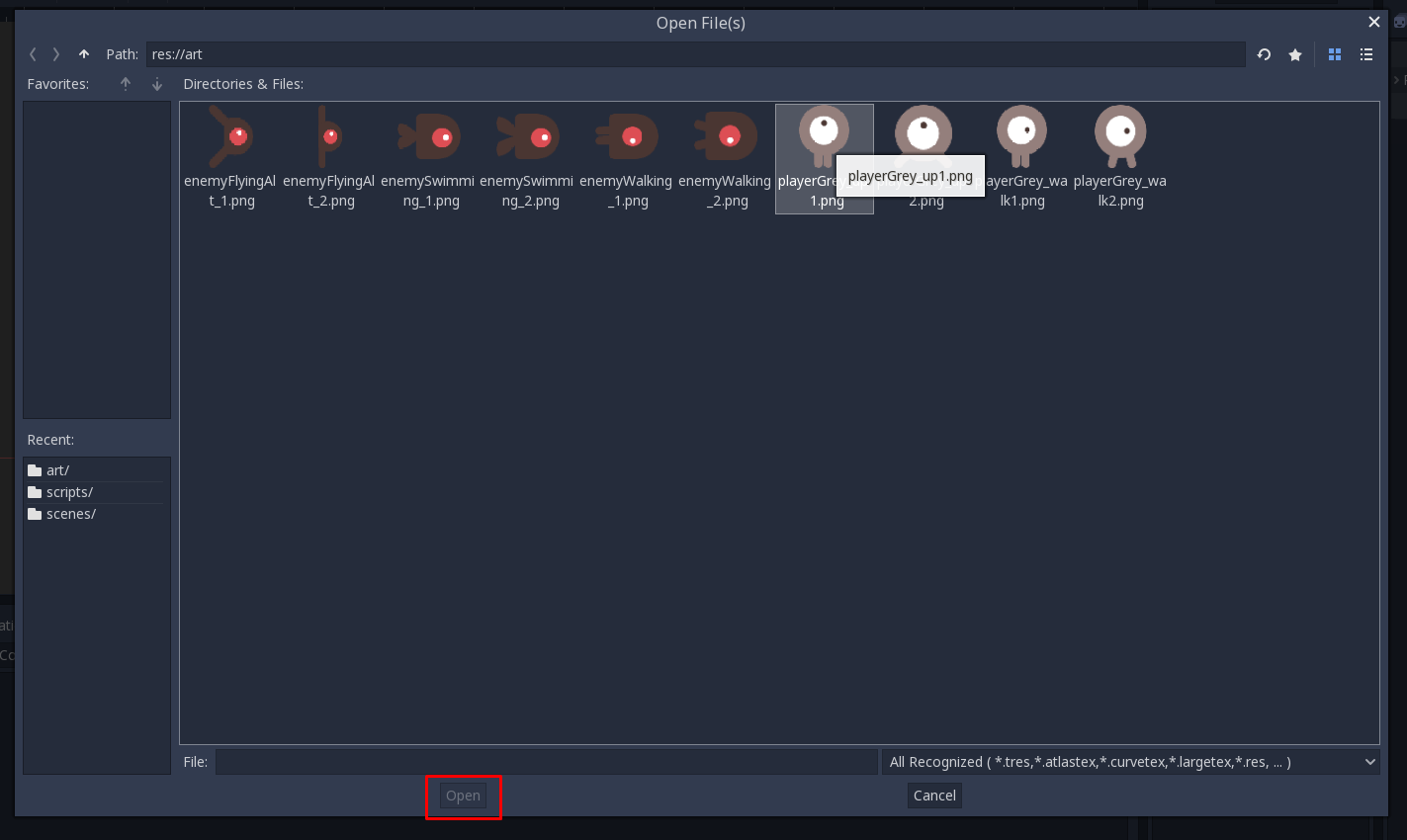 Animatedsprite Doesn`t Show Open Button Clickable For Frames Dialog · Issue 16231