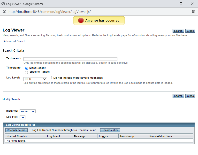 Administration Console Logviewer Problem · Issue #24618 · eclipse-ee4j/glassfish · GitHub