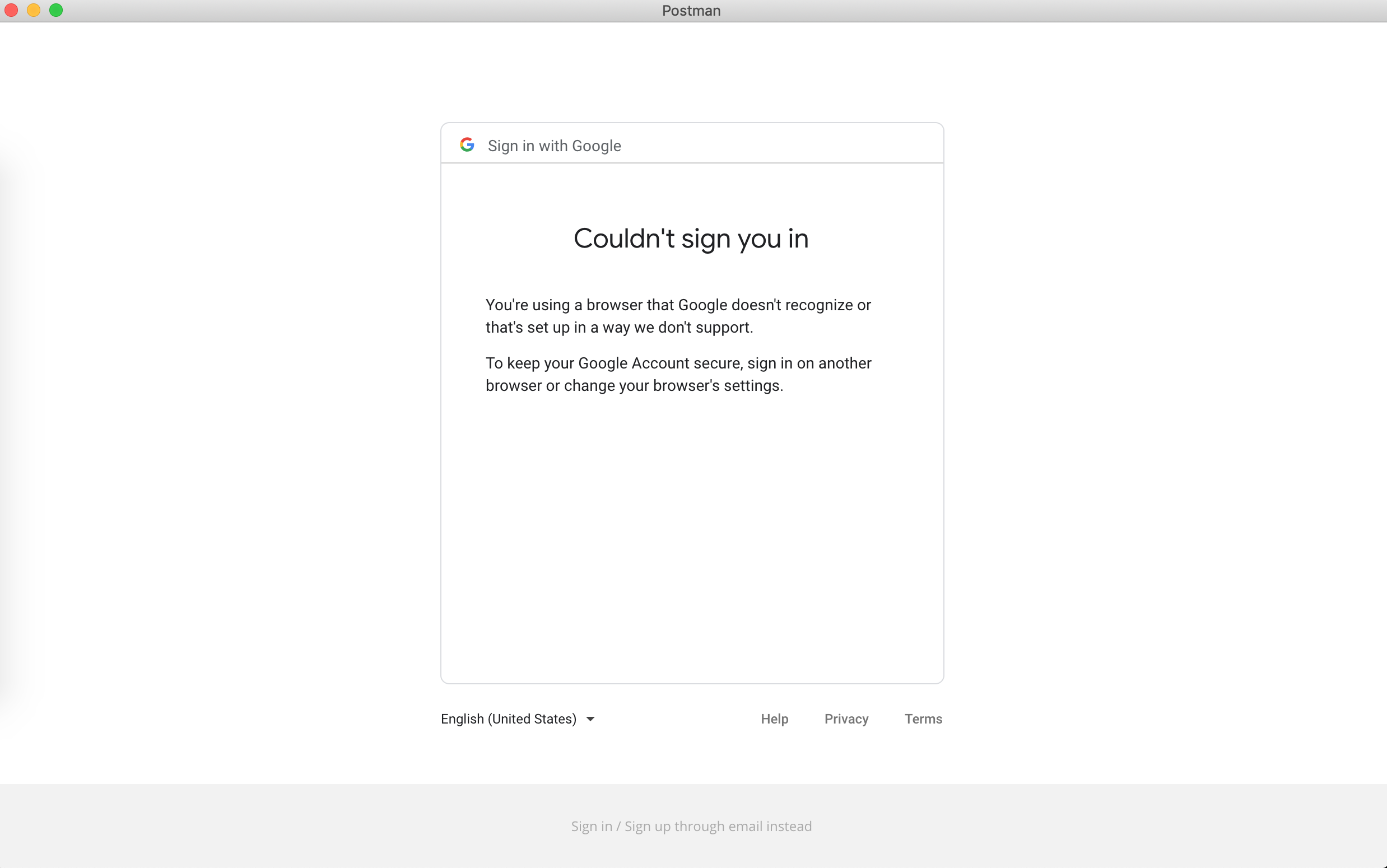 postman cann't sign in with google · Issue #7010 · postmanlabs/postman ...