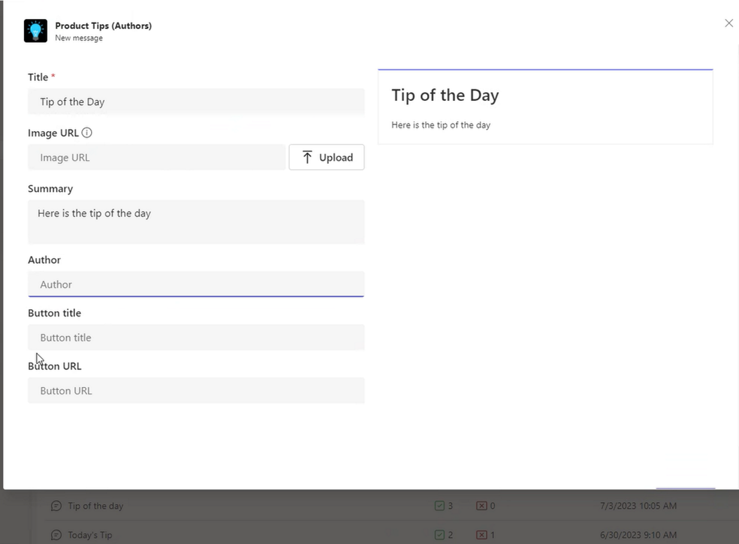 Simple way to change the descriptions on this screen like " button title" and "button url ...