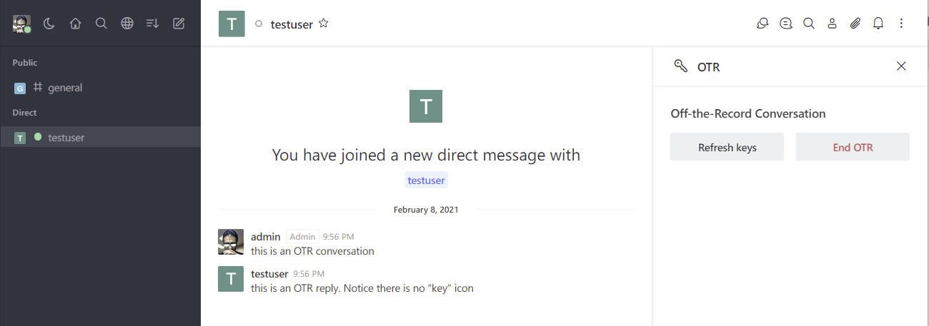 No Key Indicator On Otr Messages · Issue 20655 · Rocketchatrocketchat · Github
