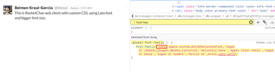 Custom font not used in user-card-message · Issue #12753 · RocketChat ...