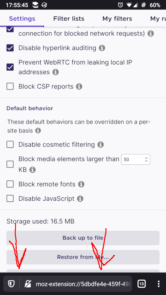 fenix import filed is not scrollable · Issue #1216 · uBlockOrigin/uBlock-issues · GitHub