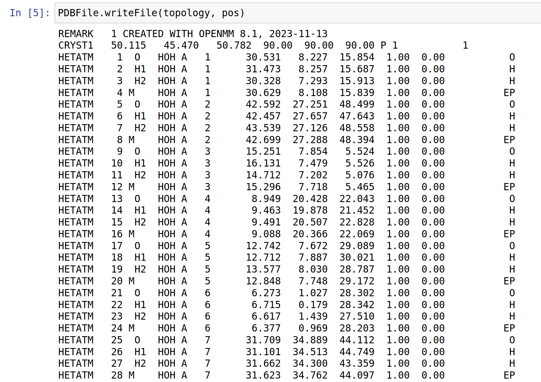 The format of the PDB file created by PDBFile.writeFile() is not correct. · Issue #4307 · openmm ...