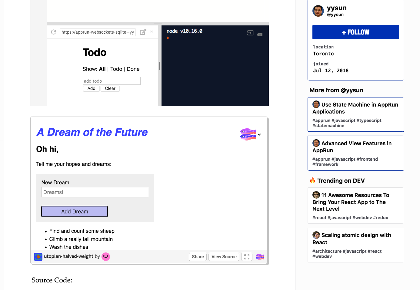 Glitch embedded app not showing my app · Issue #6589 · forem/forem · GitHub