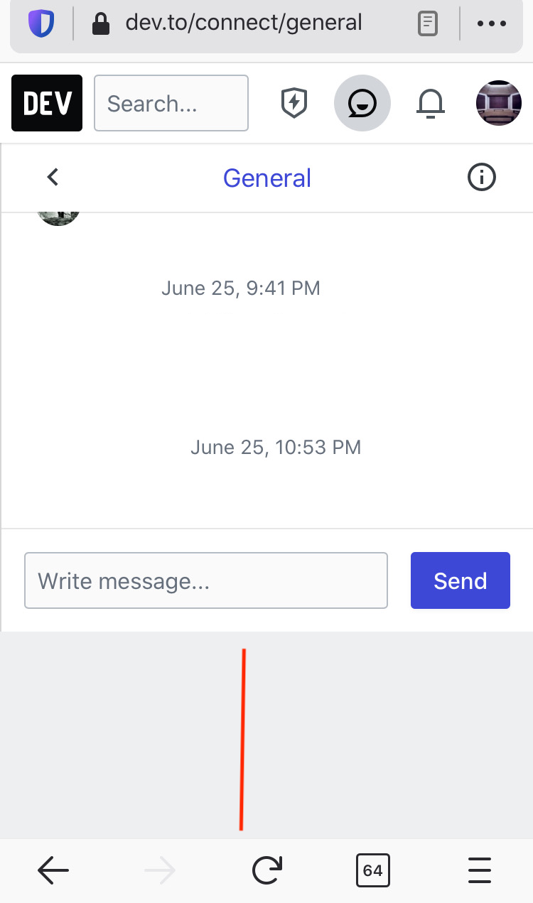 Chat doesn't extend to its frame on Firefox iOS · Issue #4024 · forem/forem · GitHub