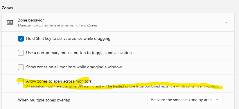 Fancy Zones - Allow Snapping to zones from two monitors · Issue #14608 ...