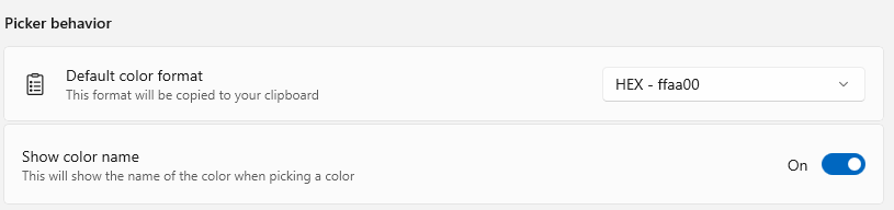 Make the cursor display both color hash code and name/label like a ...