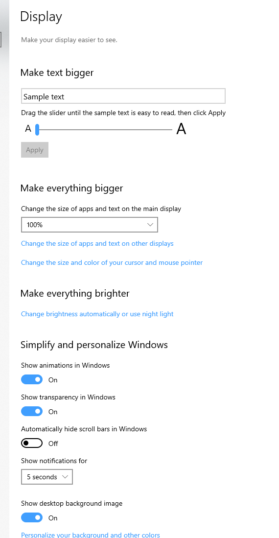 Run Scrollbar Automatically Hides Despite It Being Turned Off In W10s Settings · Issue 4912 